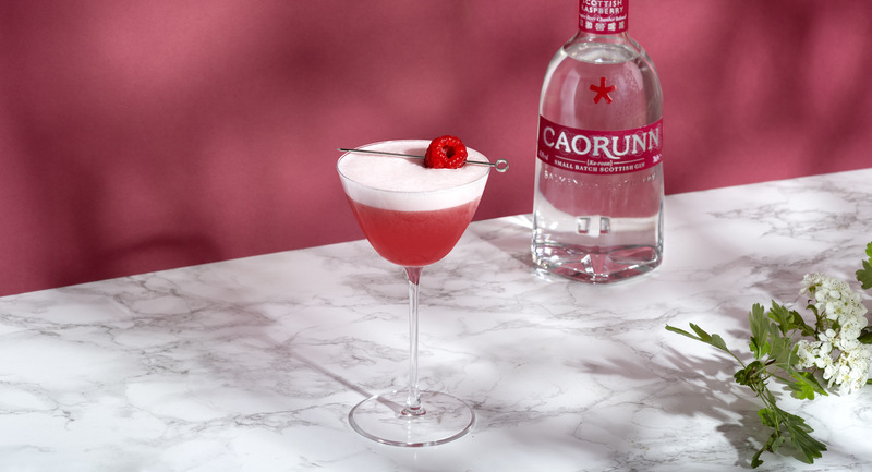 Fresh Raspberry Clover Club Gin Cocktail | Caorunn Gin